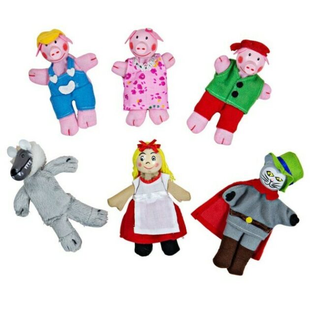 Red Riding Hood Finger Puppets - Set of 6 | Muddy Faces