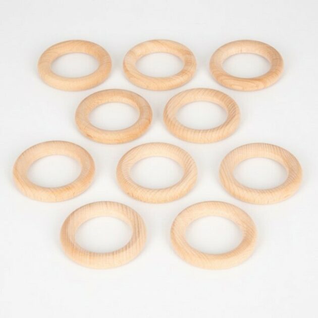 Large Wooden Rings - pack of 10 | Muddy Faces