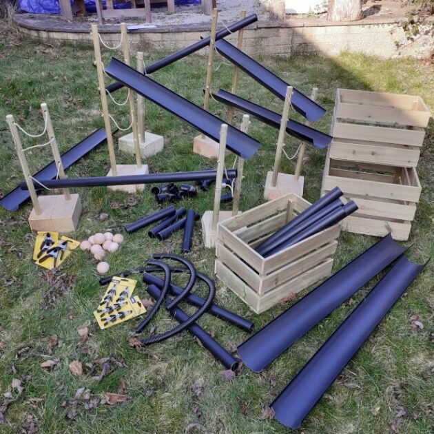 Pipes & Gutters Set with Stands & Storage | Muddy Faces