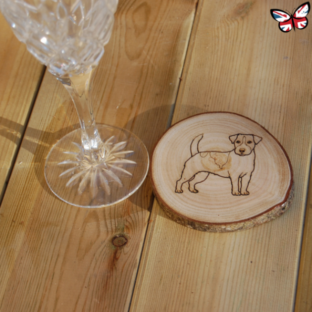 UK Wood Jack Russell Coaster | Muddy Faces