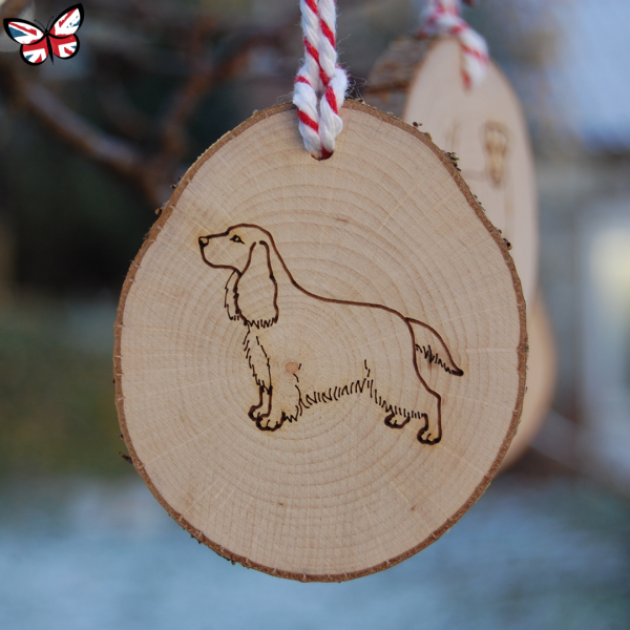 UK Wood Cocker Spaniel Tree Decoration | Muddy Faces