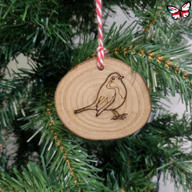 UK Wood Robin Tree Decoration | Muddy Faces