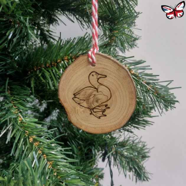 UK Wood Mallard Duck Tree Decoration | Muddy Faces