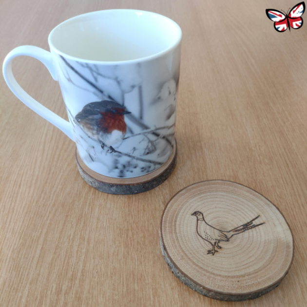UK Wood Pheasant Coaster | Muddy Faces