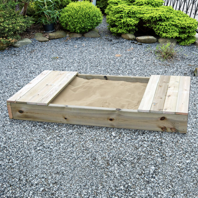 Sandpit with Wooden Lid 160 x 80cm | Muddy Faces