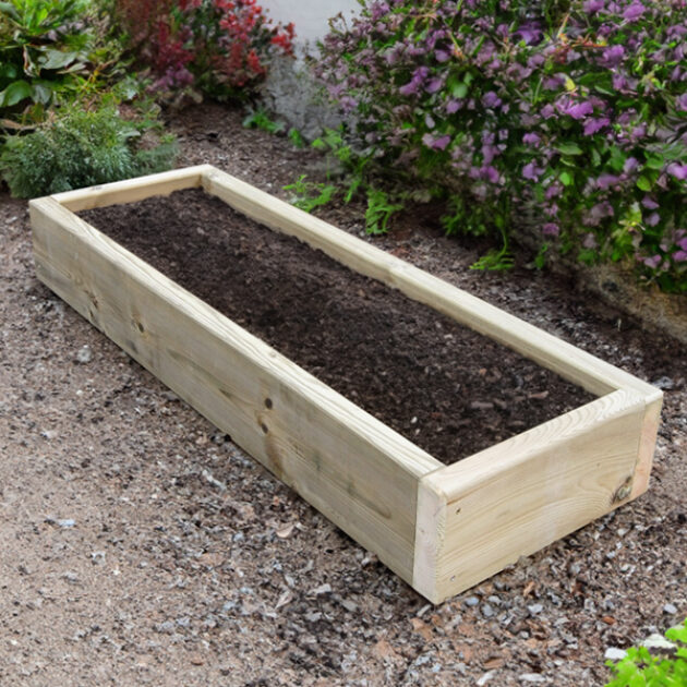 Low Wooden Planter 120cm Long | Muddy Faces