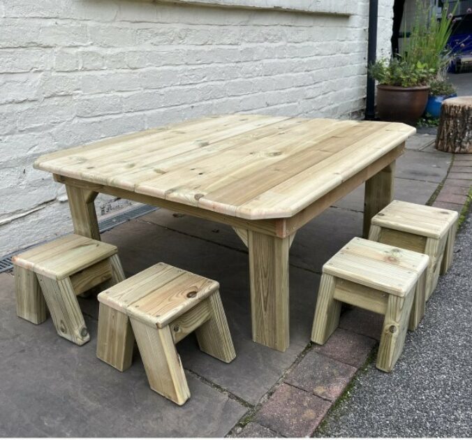 Outdoor Table & Stools Set | Muddy Faces