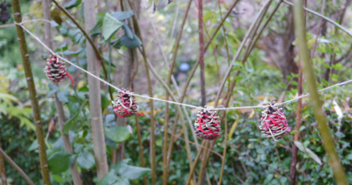 Pinecone bunting - Activities | Muddy Faces