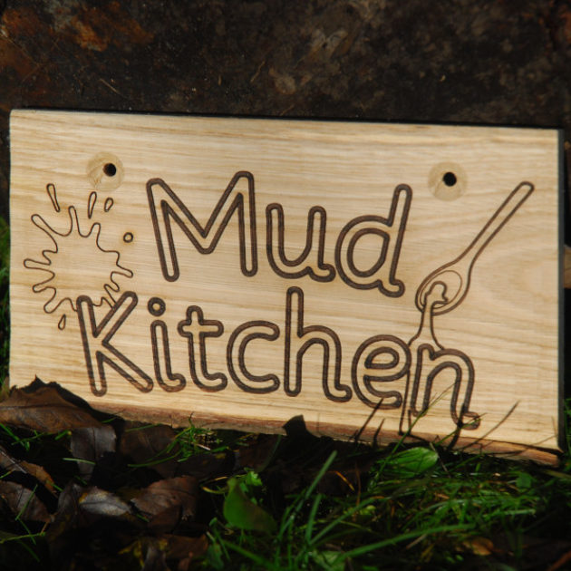Rustic Sign - Mud Kitchen | Muddy Faces