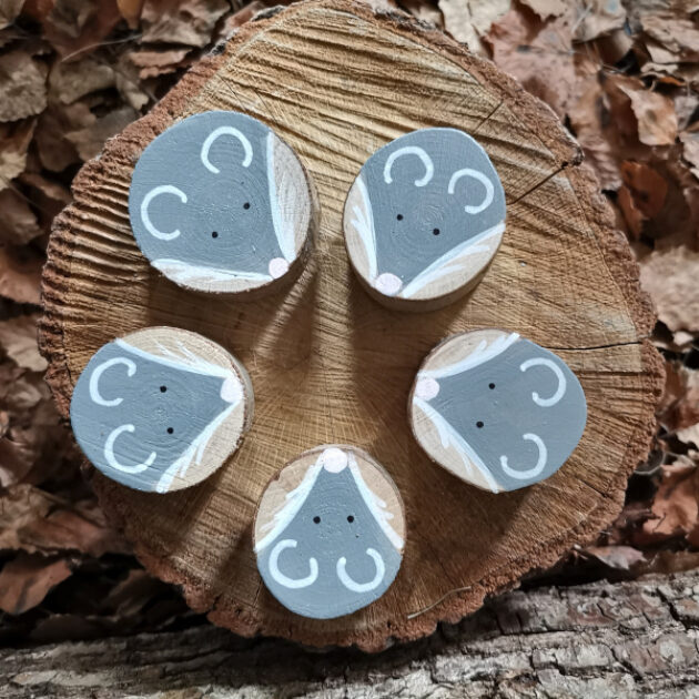 Hand Painted Mice - Set of 5 | Muddy Faces