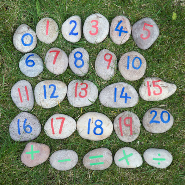 Hand Painted Numbers on Pebbles | Muddy Faces
