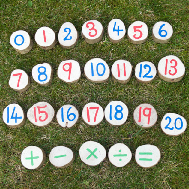 Hand Painted Numbers on Wooden Noggins | Muddy Faces