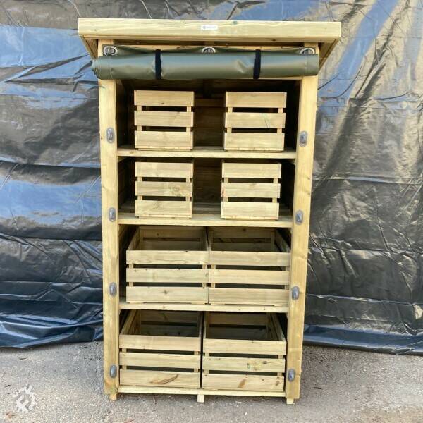 Outdoor Storage Sheds with Stackable Crates | Muddy Faces