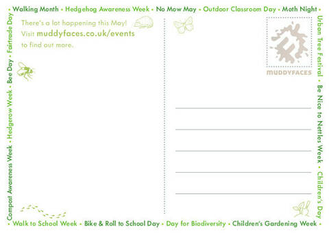 Free postcard celebrates May! | Muddy Faces